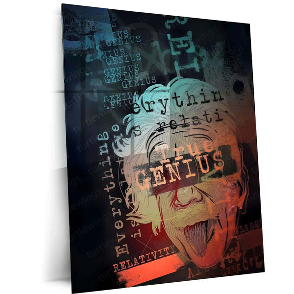 Urban Aesthetic Metal Poster | Albert Einstein Aesthetic Art Metal Pos ...