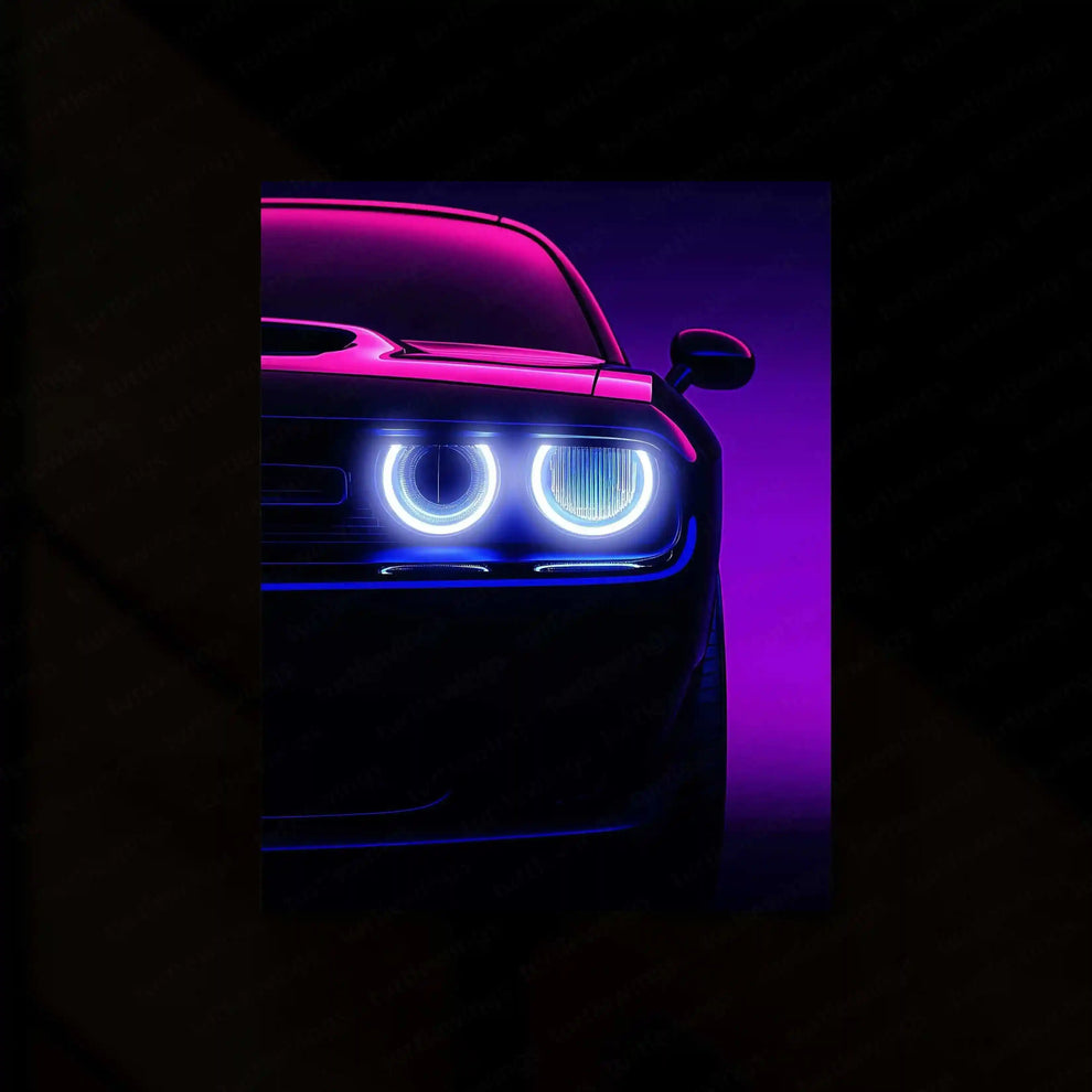 Dodge Challenger SRT Neon LED Metal Frame â Bold Automotive Wall Art ...