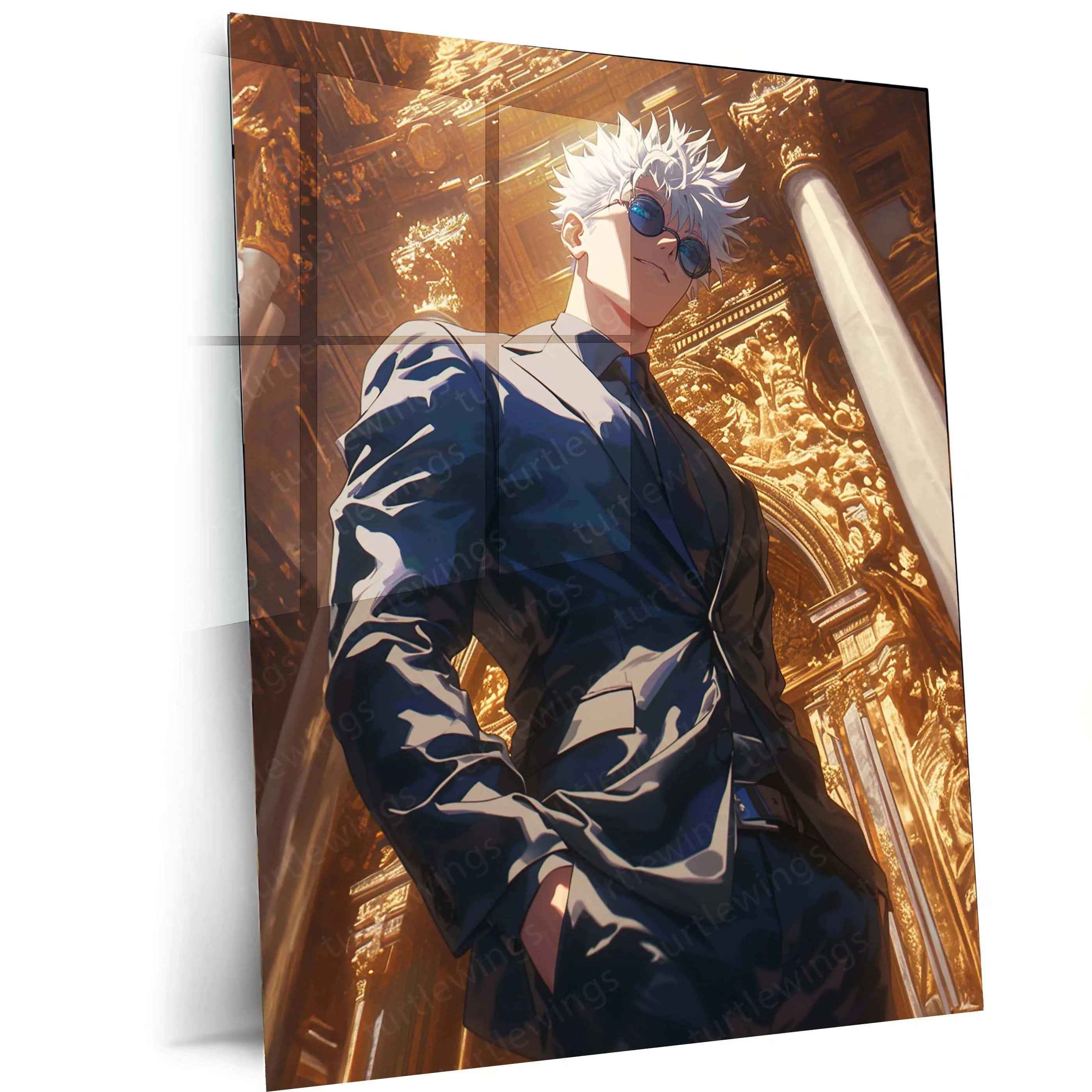 Satoru Gojo Suit Metal Poster – Jujutsu Kaisen Anime Wall Art | Stylis ...