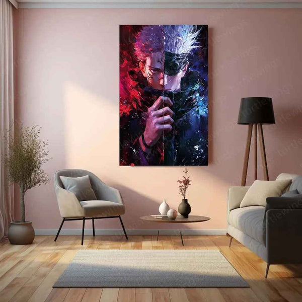 Gojo & Sukuna Hyper-Realistic Metal Poster | Jujutsu Kaisen Wall Art ...