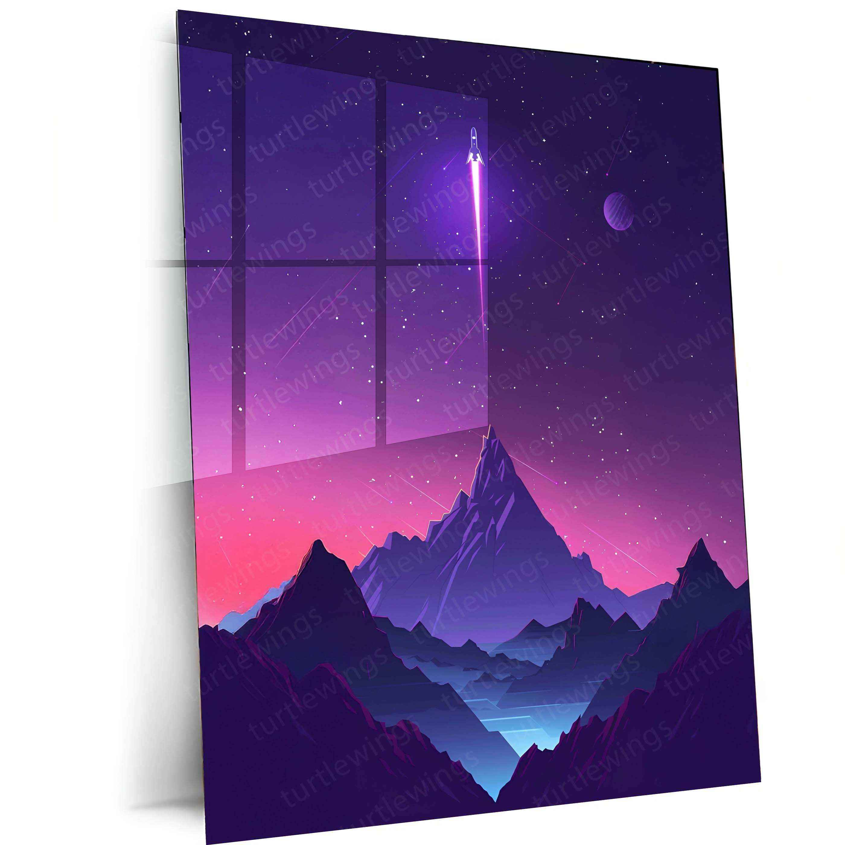 Rocket Launch Abstract Art Metal Poster – TURTLEWINGS