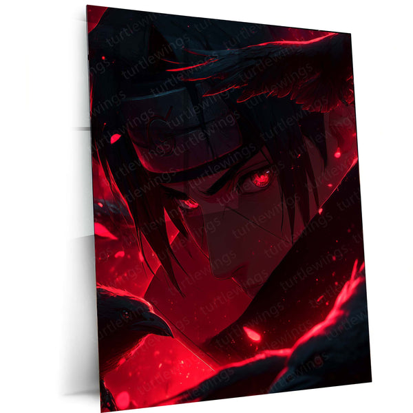 Itachi Uchiha Close-Up Metal Frame – Naruto Anime Poster – TURTLEWINGS
