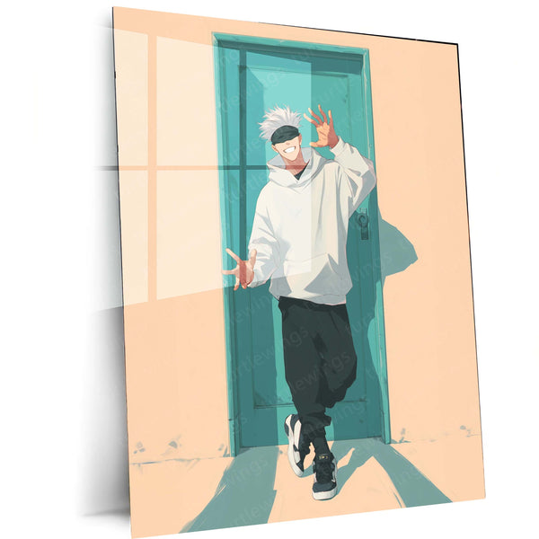 Gojo Satoru Illustrated Metal Frame – Jujutsu Kaisen Anime Poster | Si ...